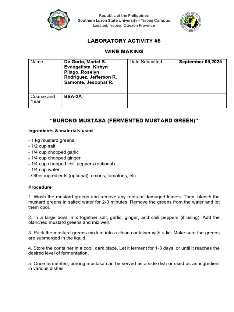 Burong Mustasa | PDF