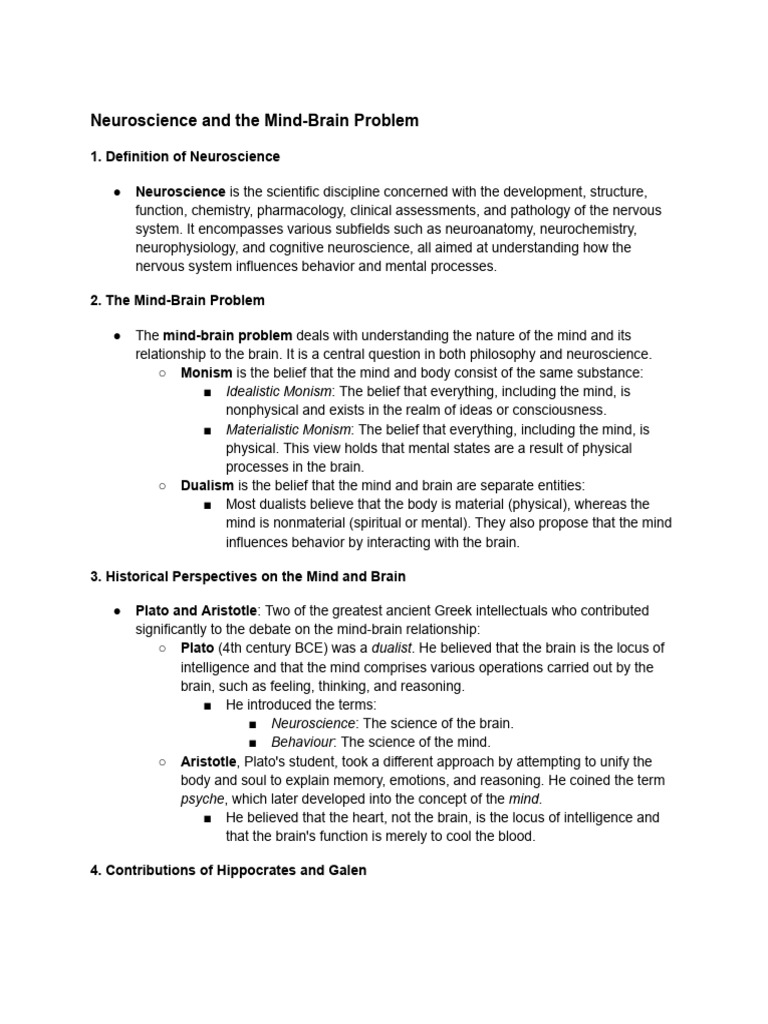 Neuroscience and Mind-Brain Dualism | PDF | Neuroscience | Brain