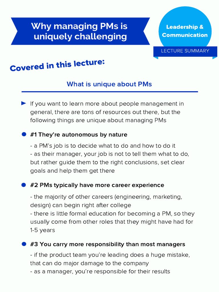 Unique Challenges in Managing PMs | PDF