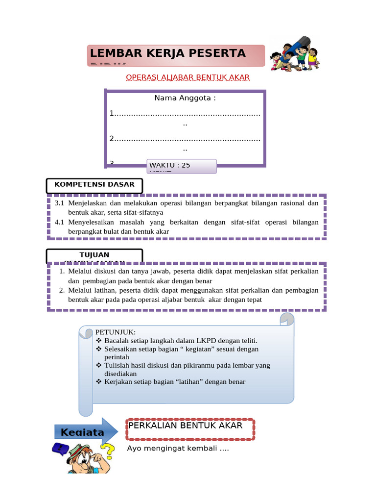 LKPD 5 KD 3.1 Kelas Ix | PDF