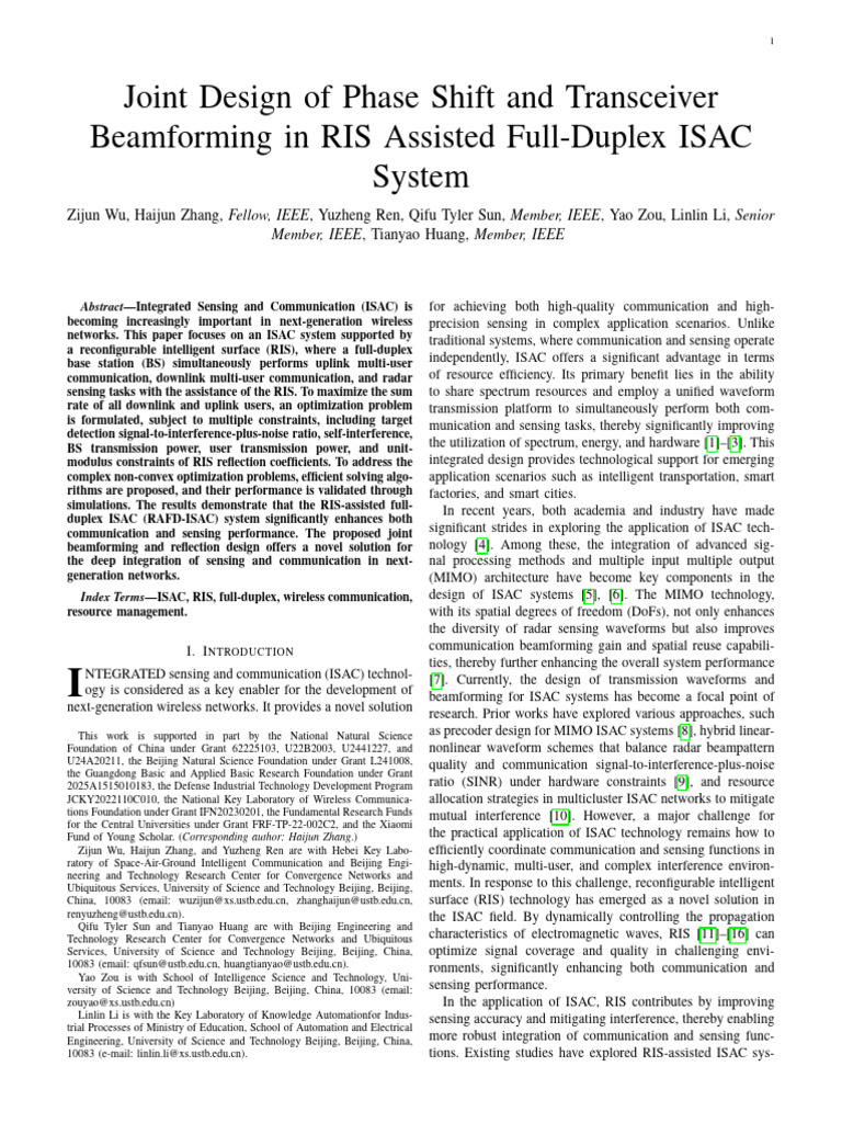 Joint Design of Phase Shift and Transceiver Beamforming in RIS Assisted ...