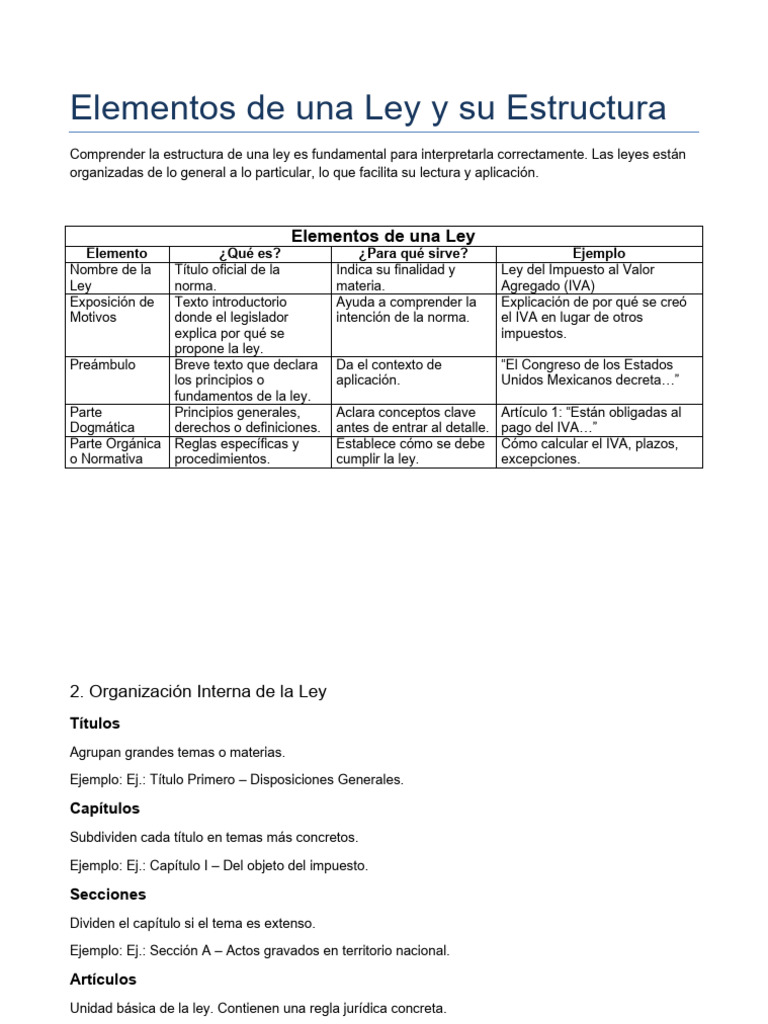 Estructura de una Ley y sus Elementos | PDF | Justicia | Crimen y violencia