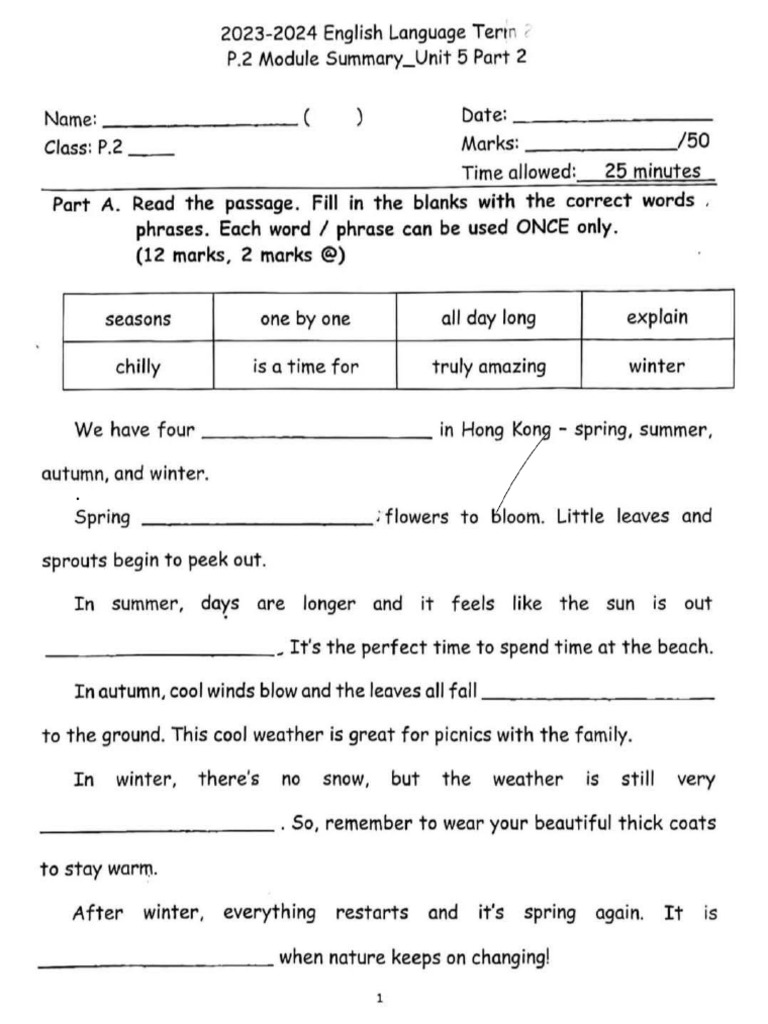 P2 Eng Exercise | PDF