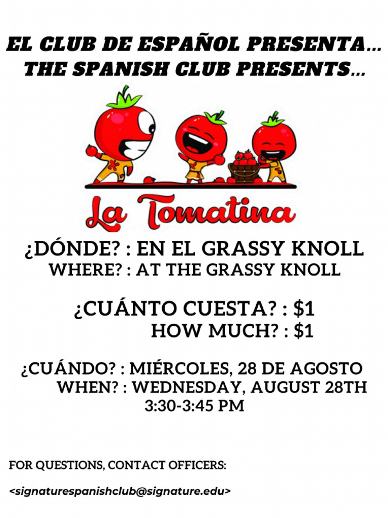 El Club de Español Presenta... The Spanish Club Presents... | PDF