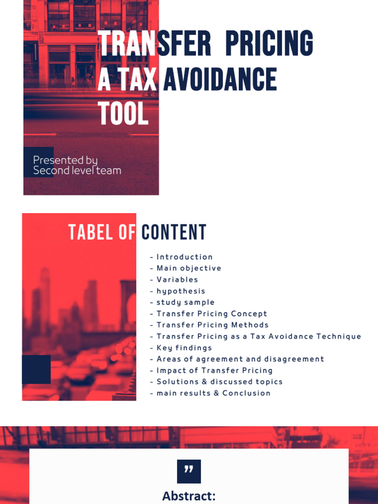 Transfer Pricing: Tax Avoidance Insights | PDF | Taxes | Government ...