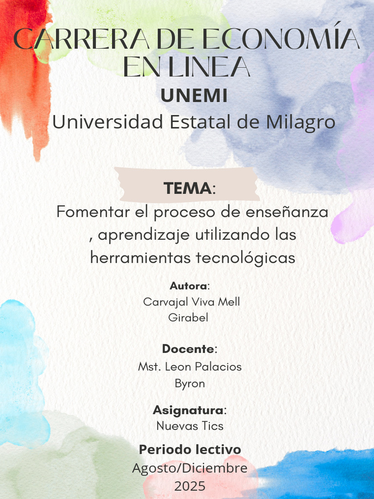 Documento A4 Portada Trabajo de Fin de Grado Abstracto Acuarela Marrón ...