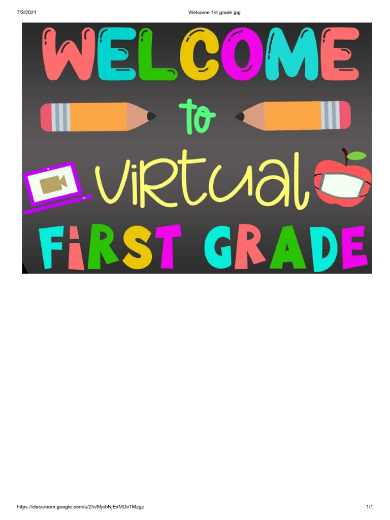 Welcome 1st Grade - JPG | PDF