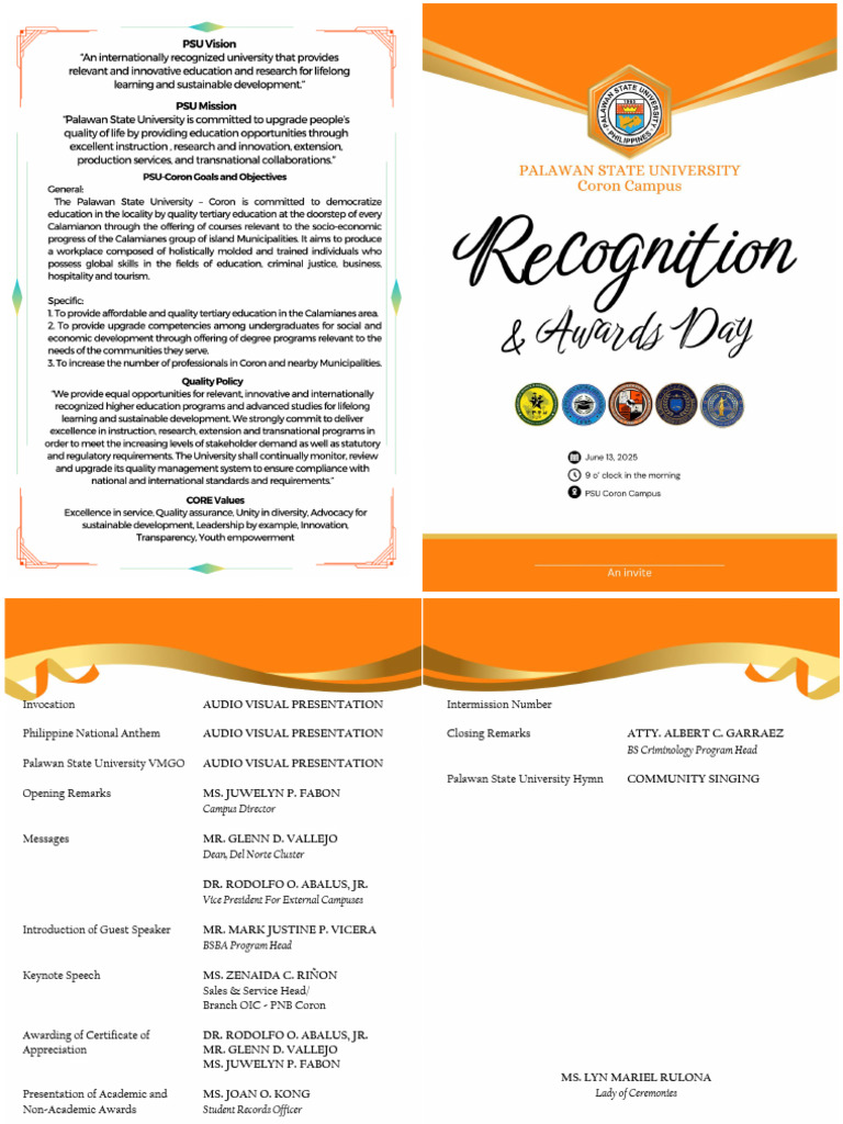 Recognition Awards Day Programme SY 24 25 | PDF