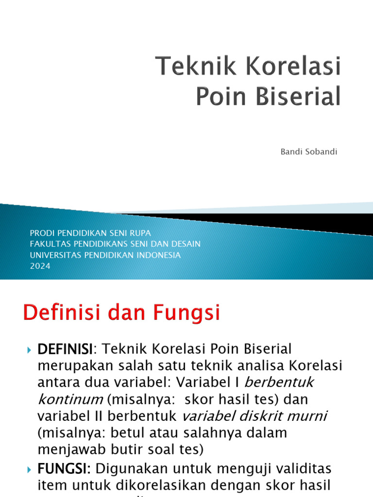 Teknik Korelasi Poin Biserial dalam Validitas Soal | PDF