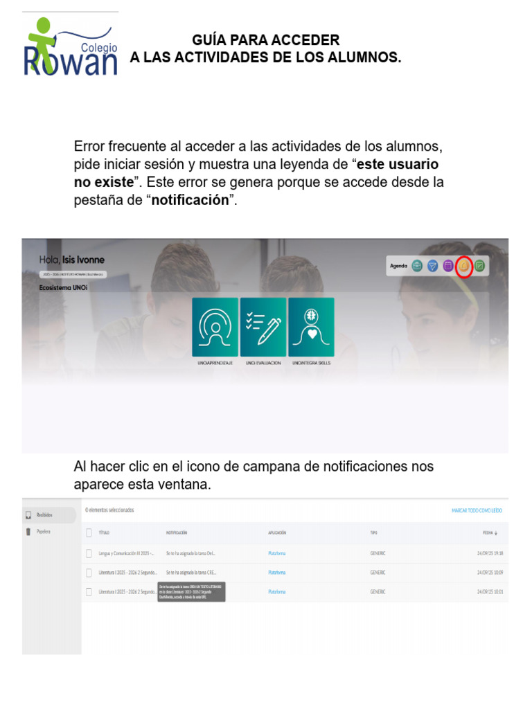 Acceso a Actividades en UNOi | PDF