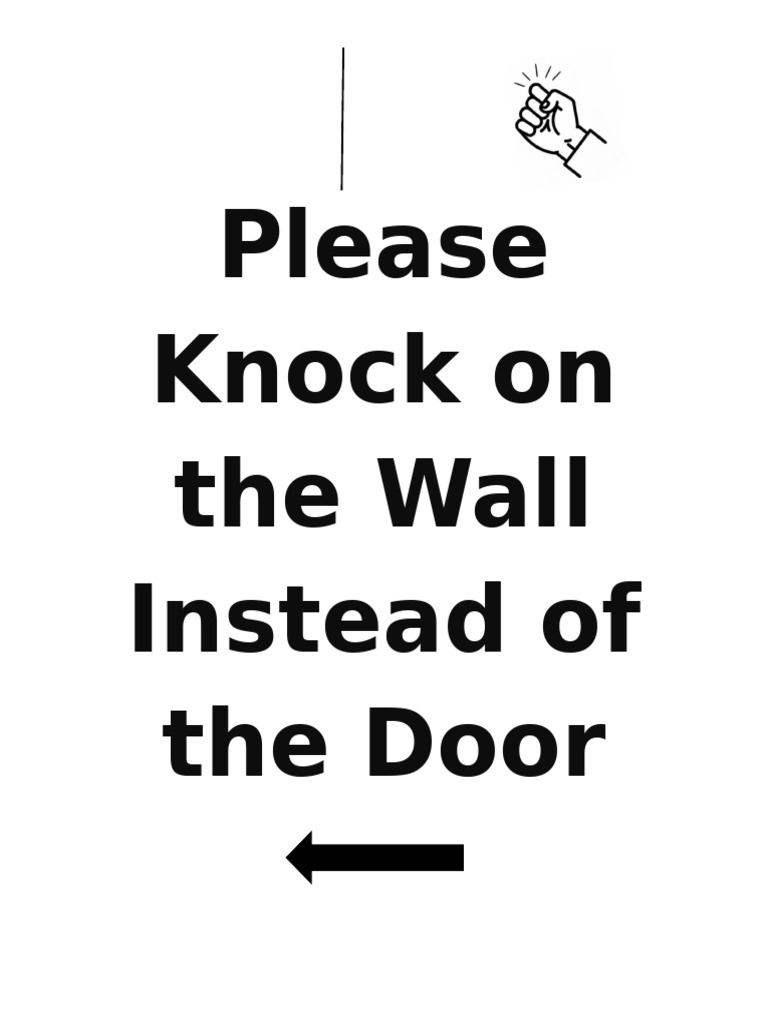 Door Knock Sign | PDF