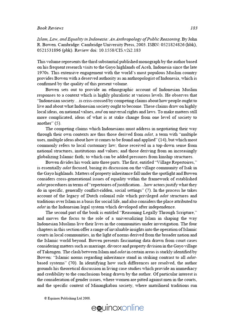 Islam Law and Equality in Indonesia An A | PDF | Sharia | Marriage