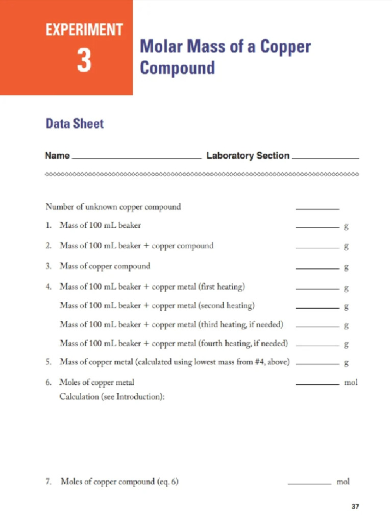 Lab #3 Data Sheet Full | PDF