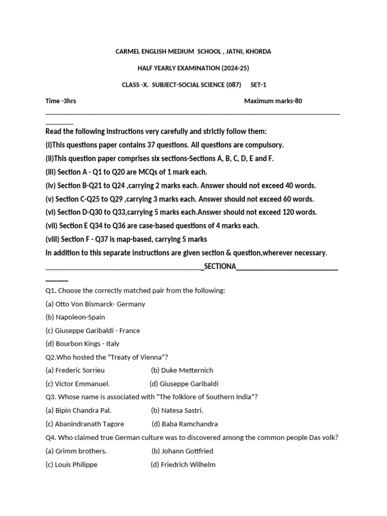 STD X SST Heq Set1 (24 25) Alp | PDF