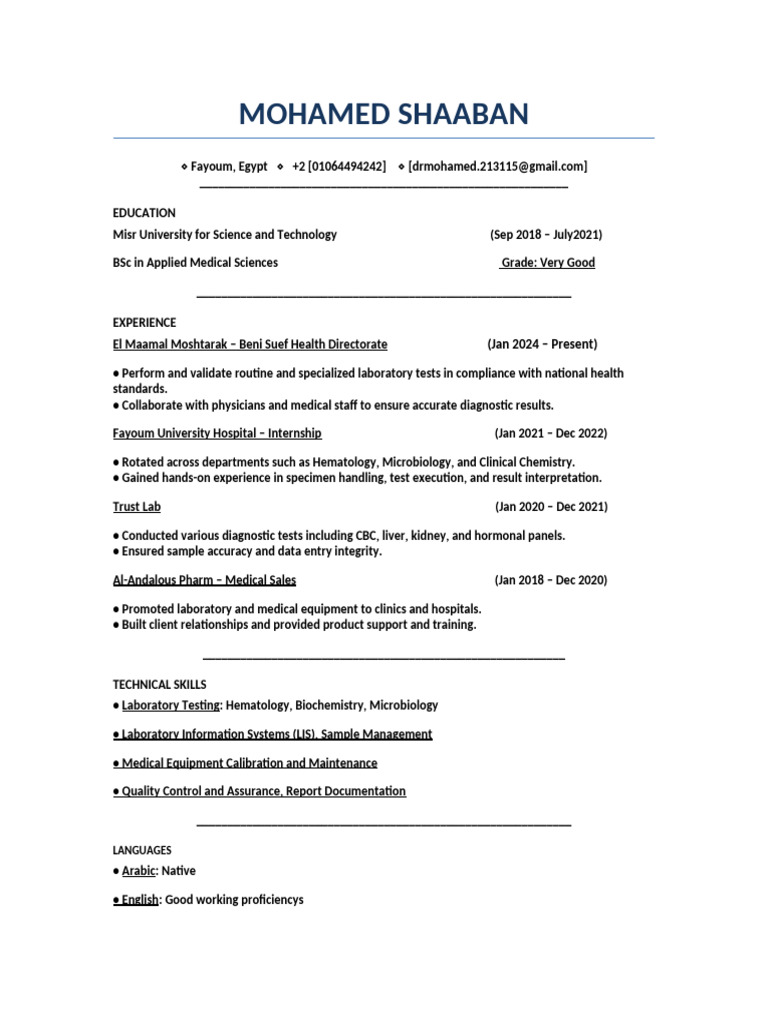 Mohamed Shaaban CV Final | PDF