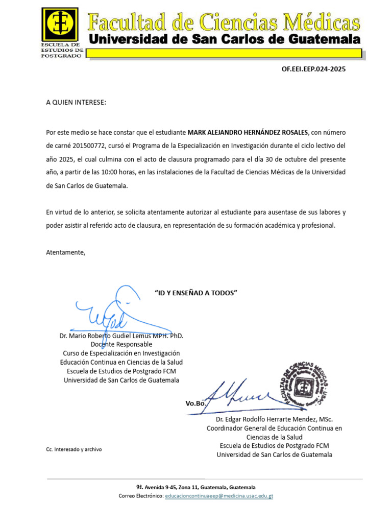 Oficio 024-2025 Mark Alejandro Hernández Rosales | PDF
