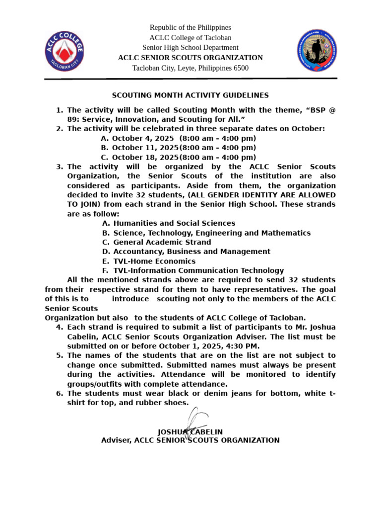 Scouting Month Activity Guidelines | PDF