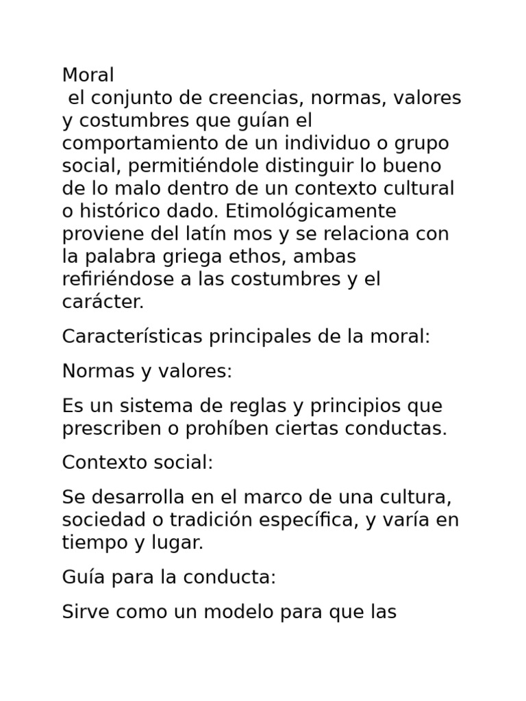 Definición y características de la moral | PDF