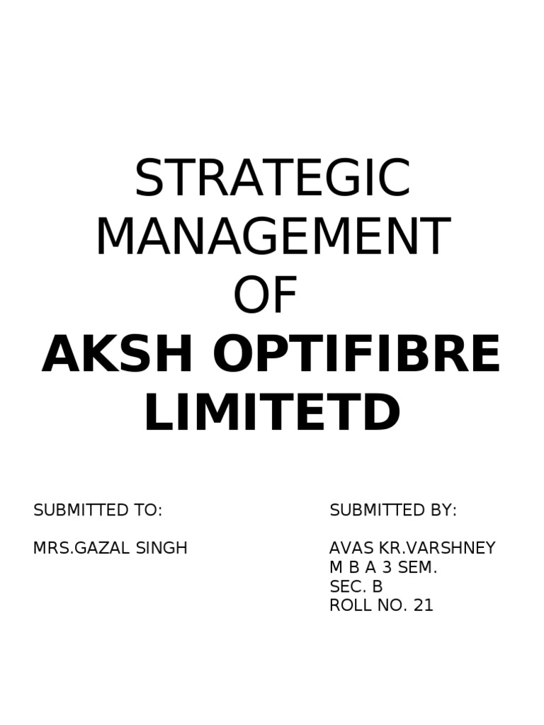 Aksh Optifibre Limited | PDF | Optical Fiber | Business Process