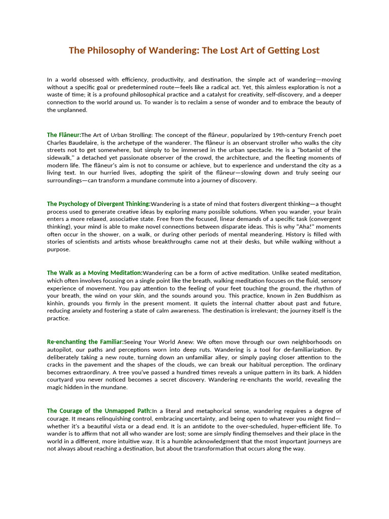 05 - The Philosophy of Wandering - The Lost Art of Getting Lost | PDF ...