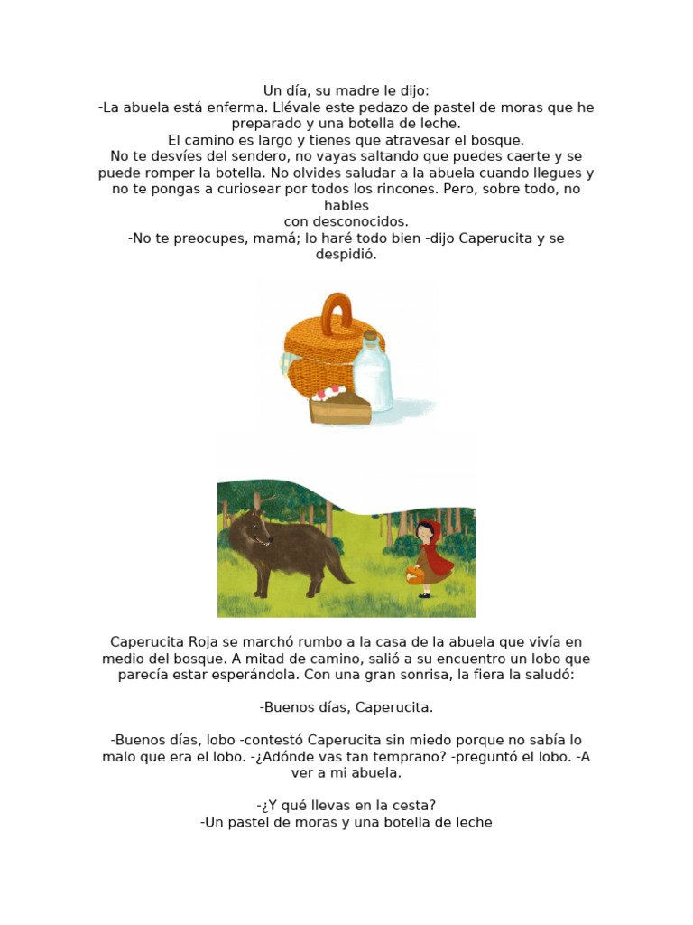 Caperucita Roja y el lobo malvado | PDF | Caperucita Roja