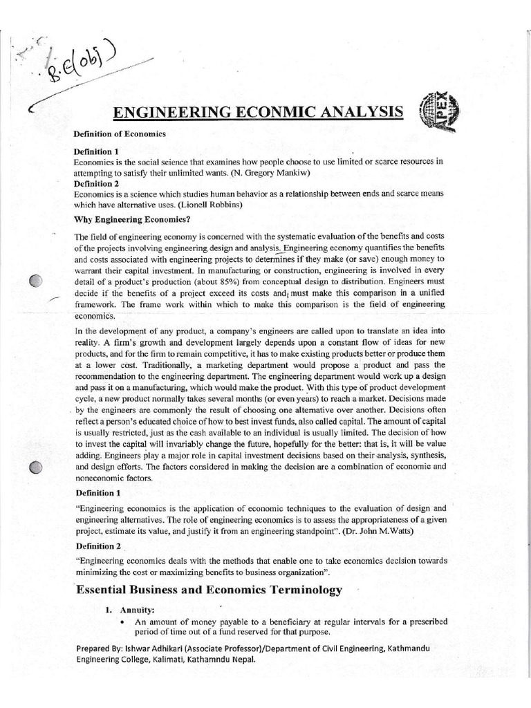 Engineering Economics | PDF