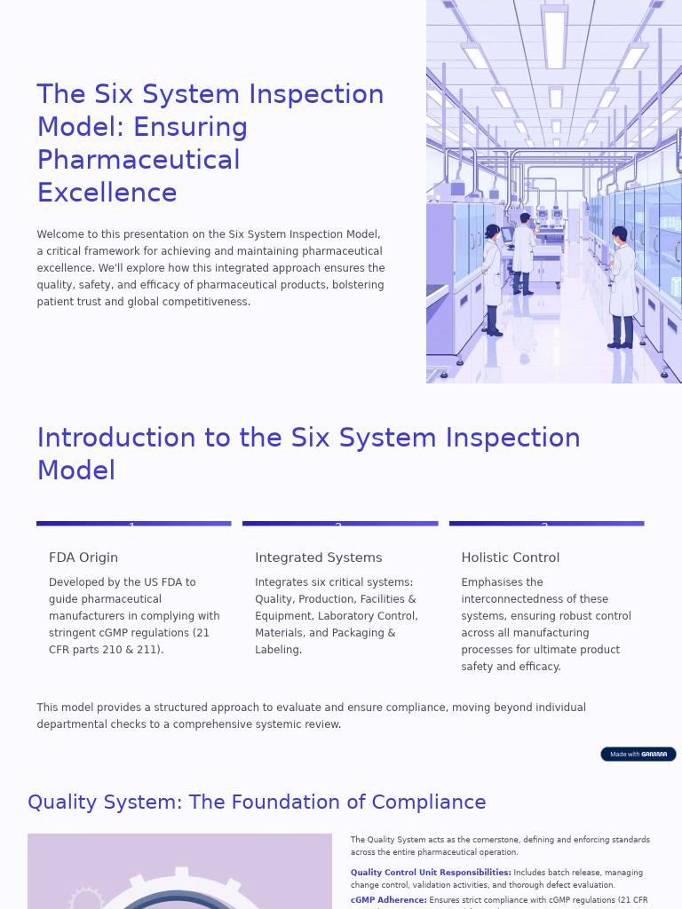 FDA's Six System Inspection Model | PDF | Verification And Validation ...