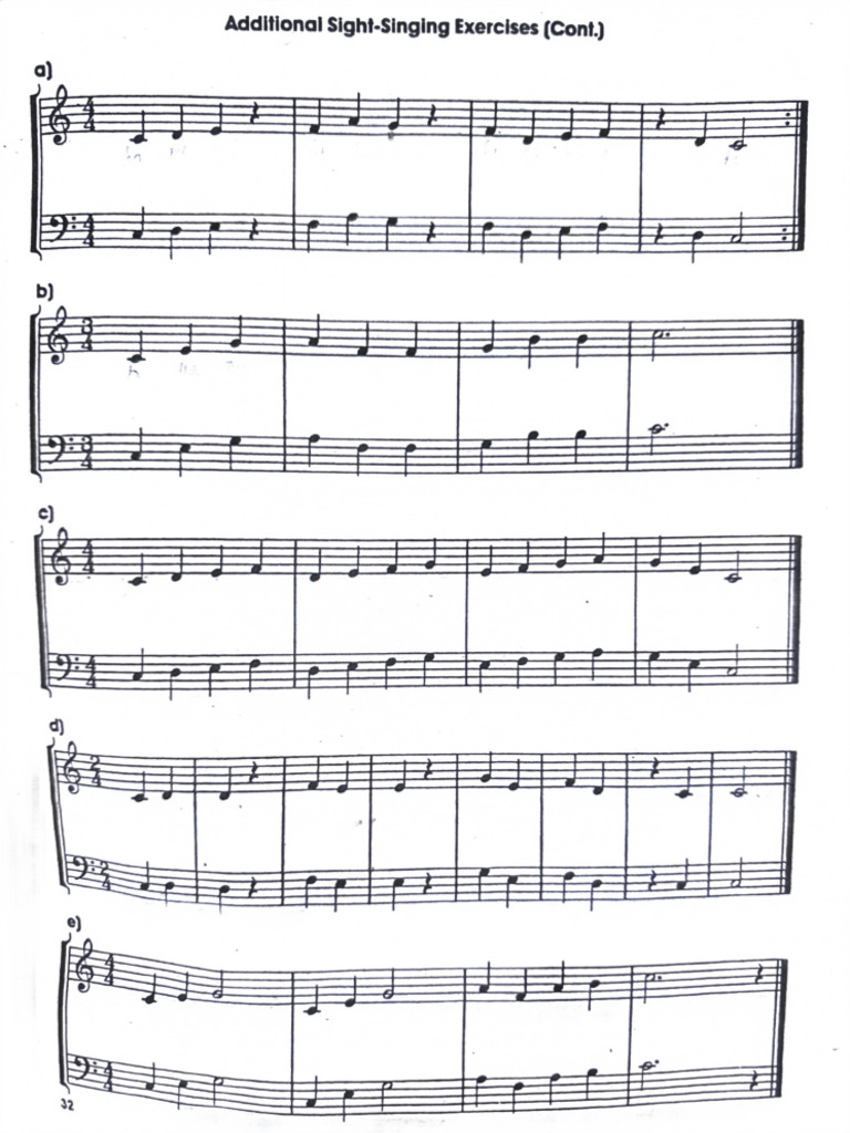 Sight Singing Exercises | PDF