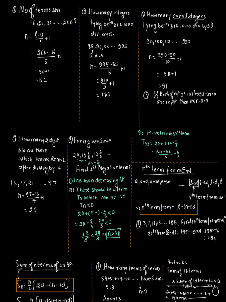 Sequence & Series - L-03 (Class Notes) - Sum of AP and Properties ...