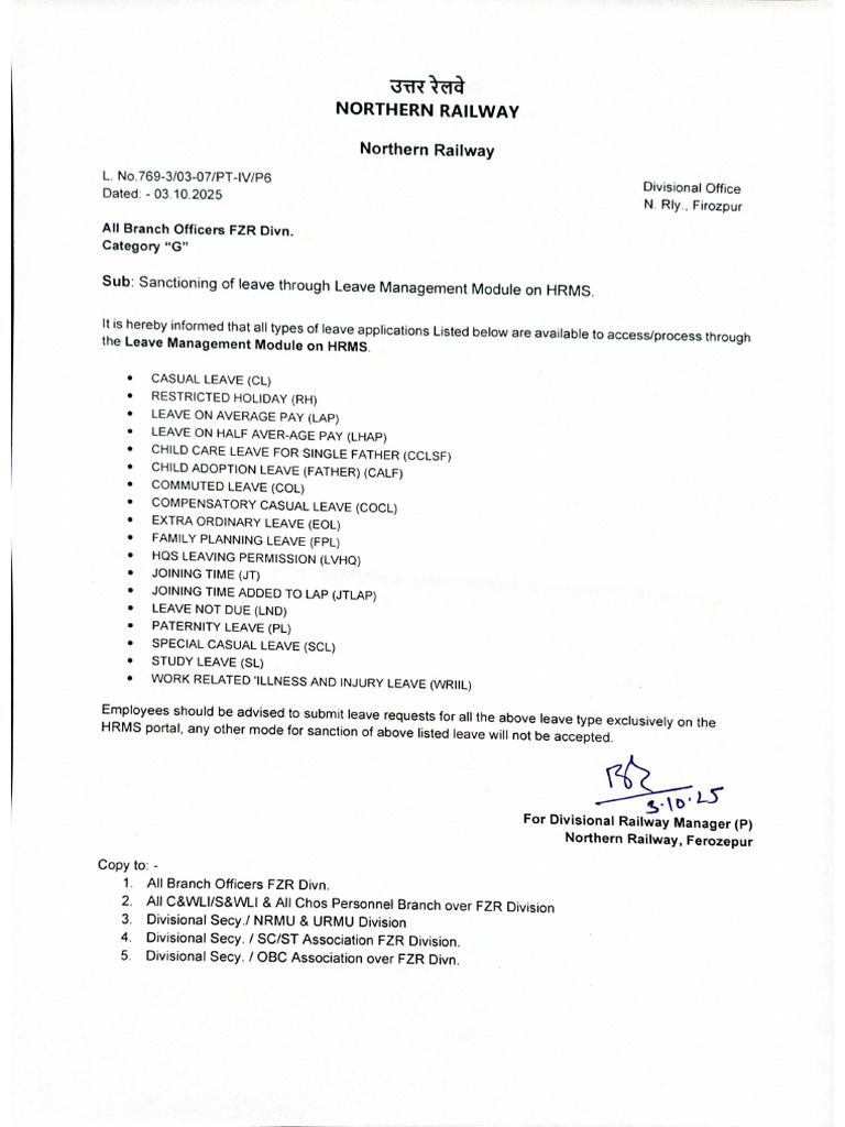 Leave Through Leave Module on HRMS | PDF