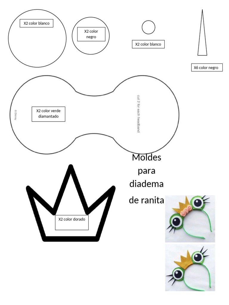 Moldes Diadema Ranita Colores Variados | PDF