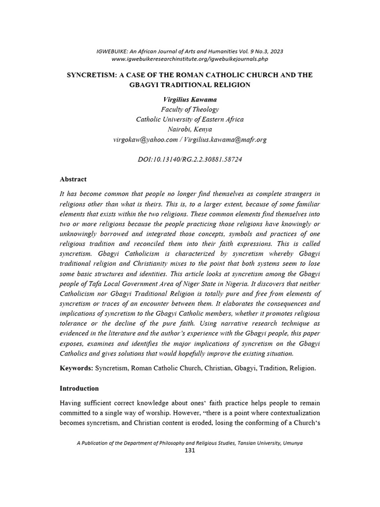 Syncretism According To Catholicism | PDF | Faith | God