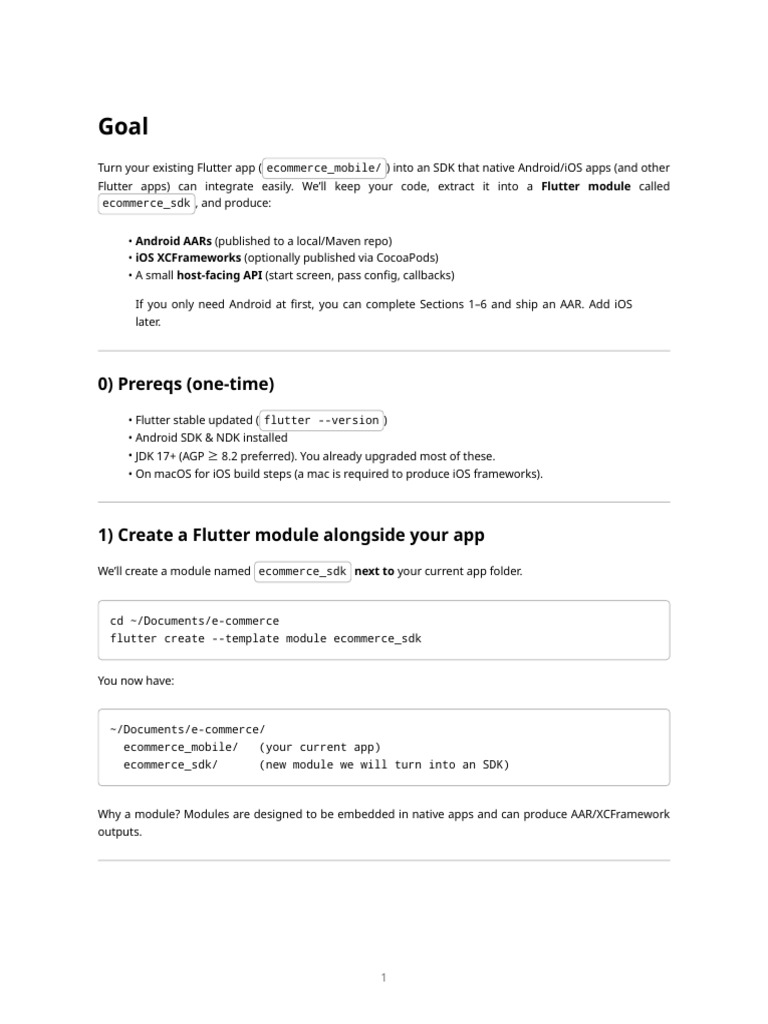 Flutter SDK Playbook (Android & I Os) For Your Existing App | PDF | Ios | Android (Operating System)