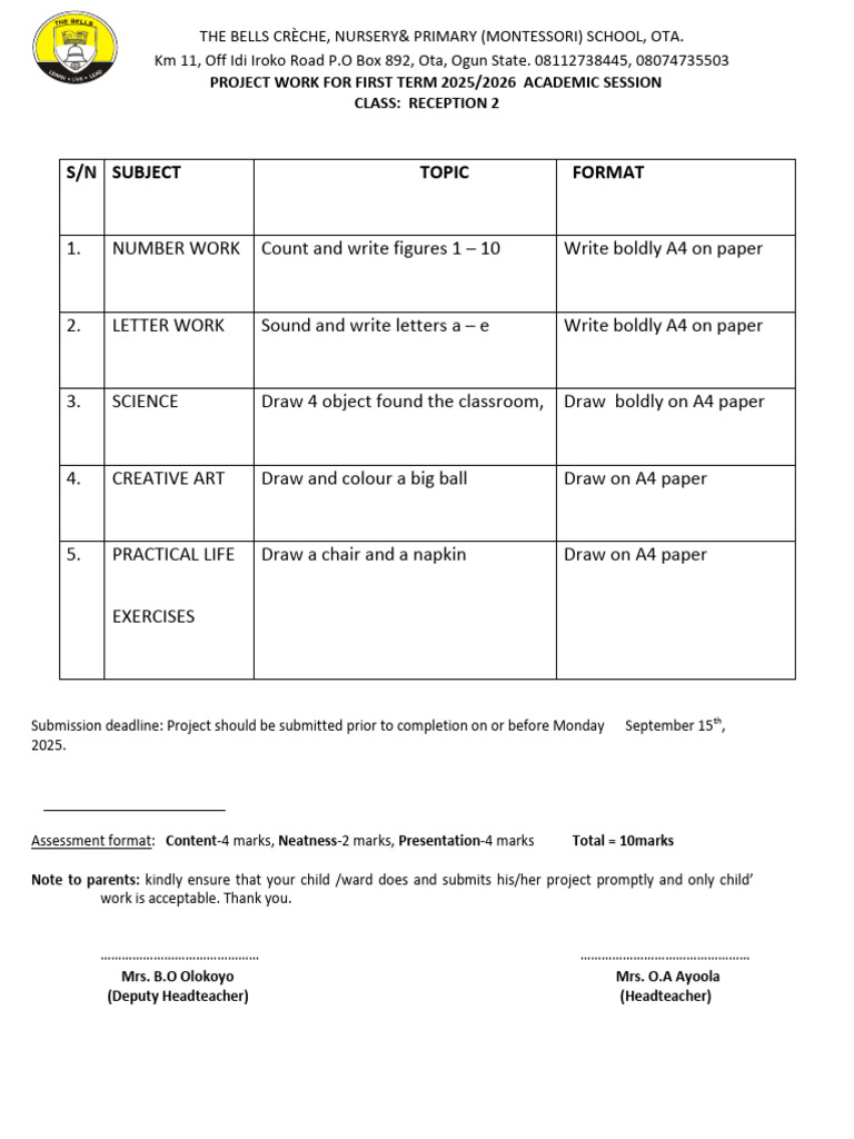 Reception 2 First Term Scheme | PDF
