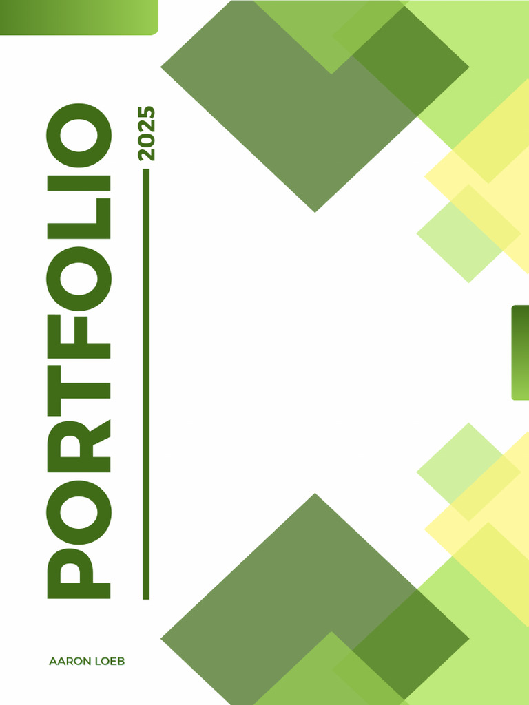 Green and White Modern Portfolio Cover A4 Document Portrait | PDF