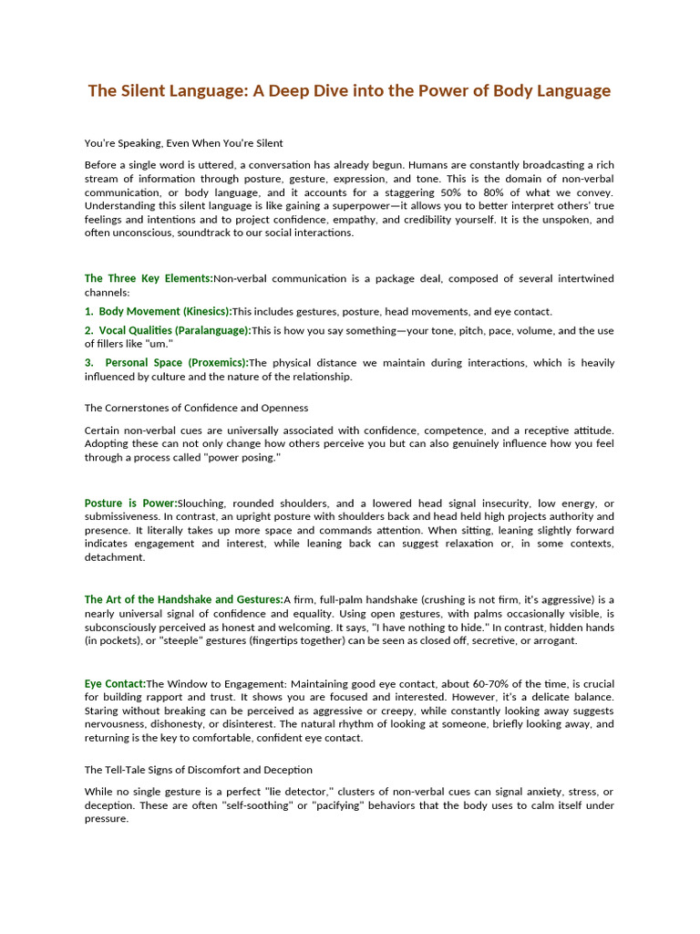 04_The Silent Language_ a Deep Dive Into the Power of Body Language ...