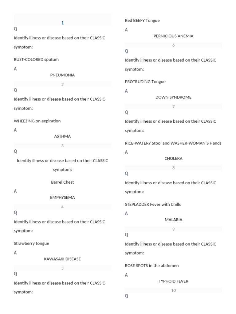 Cram Sheet | PDF | Joint | Arthritis