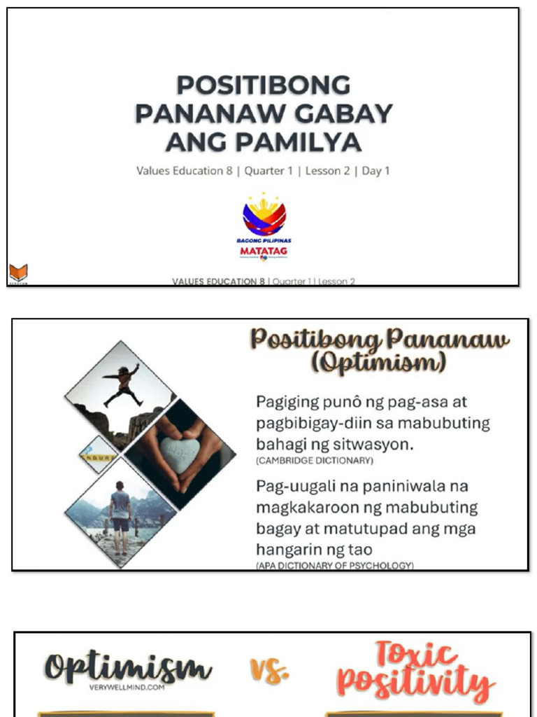 Positibong Pananaw Gabay Ang Pamilya | PDF
