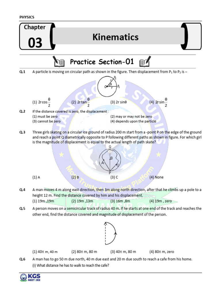Kinematics Practice Section | PDF | Acceleration | Speed