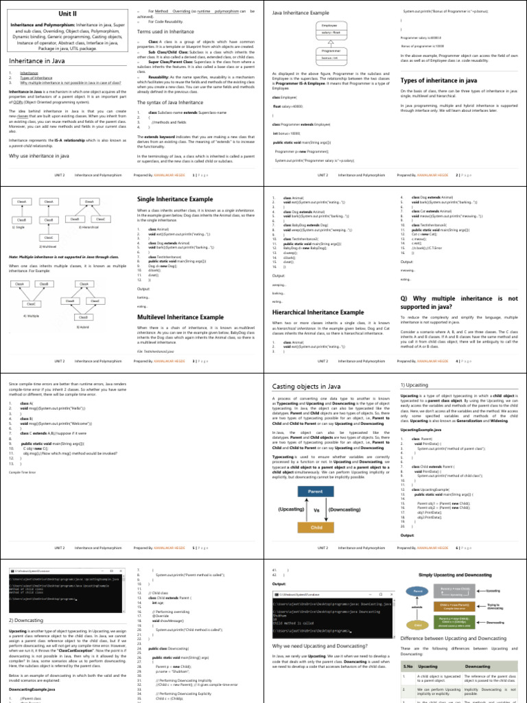 UNIT 2 Inheritance and Plymorphism | PDF | Inheritance (Object Oriented ...