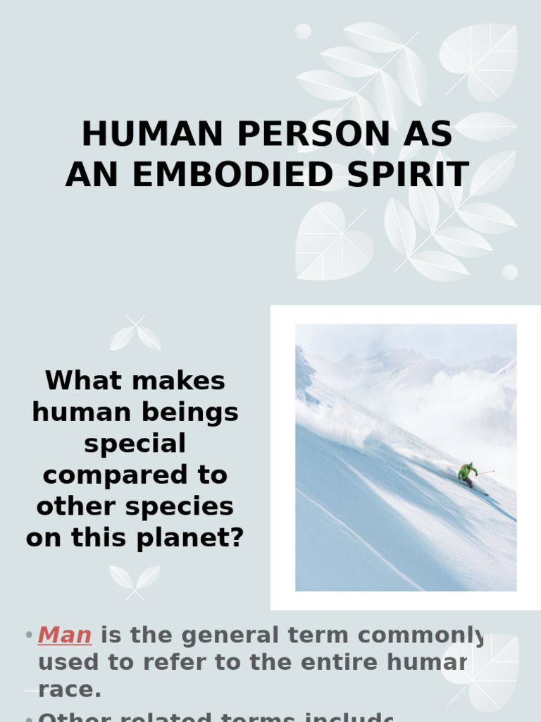 Human Person As An Embodied Spirit | PDF | Human | Thought