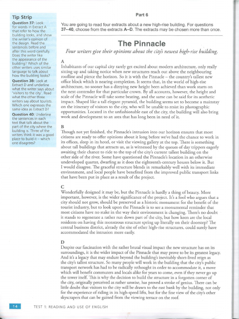 CAE Reading Part 6 Practice | PDF