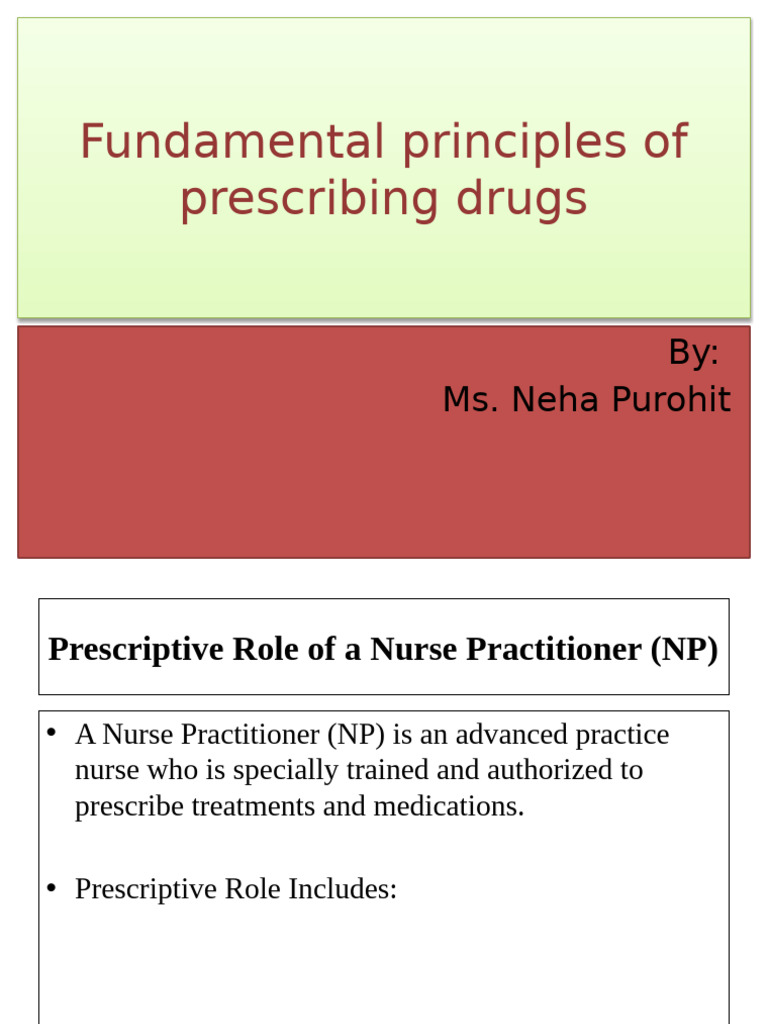 Principle of Prescribing Drugs | PDF | Medical Prescription | Dose ...