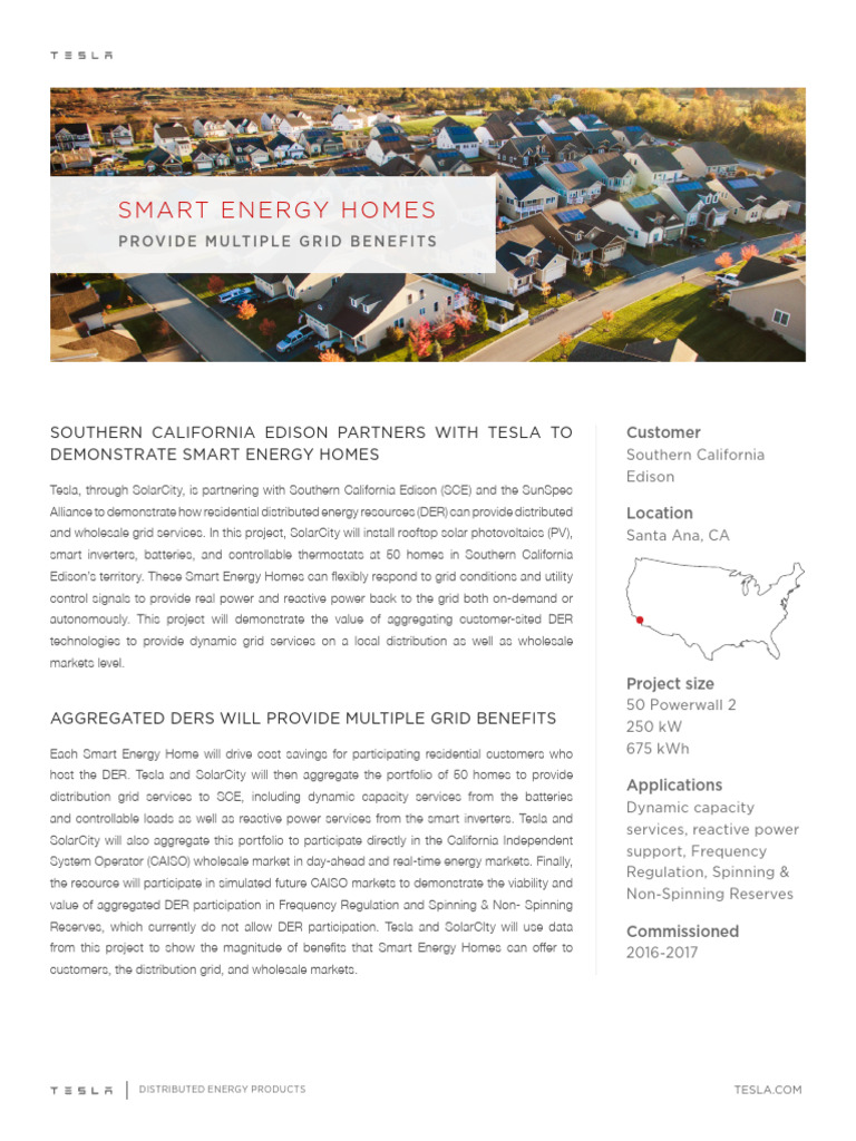 Tesla - SCE Powerwall Case Study 2017 | PDF | Solar City | Electricity