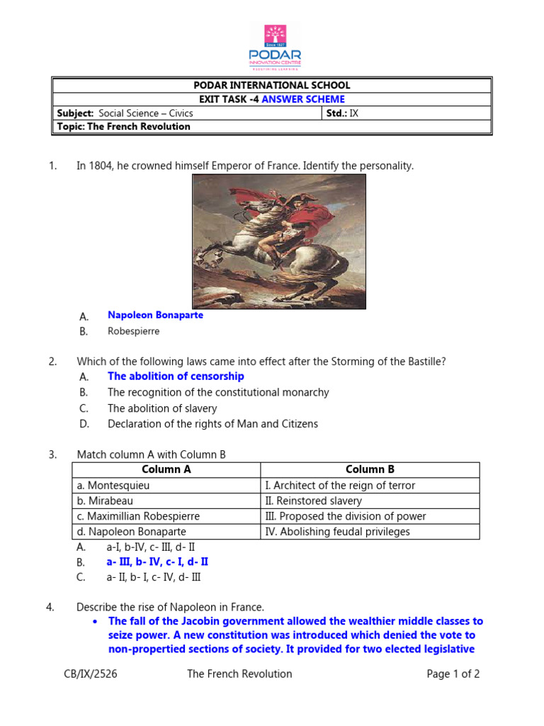 41.exit - Task - 4 - The French Revolution | PDF | French Revolution ...