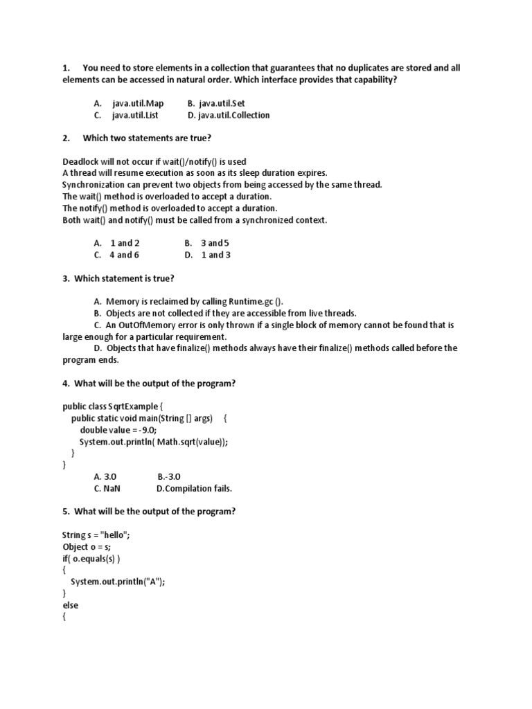 Java Questions Pdf C Programming Language Java Programming 7218