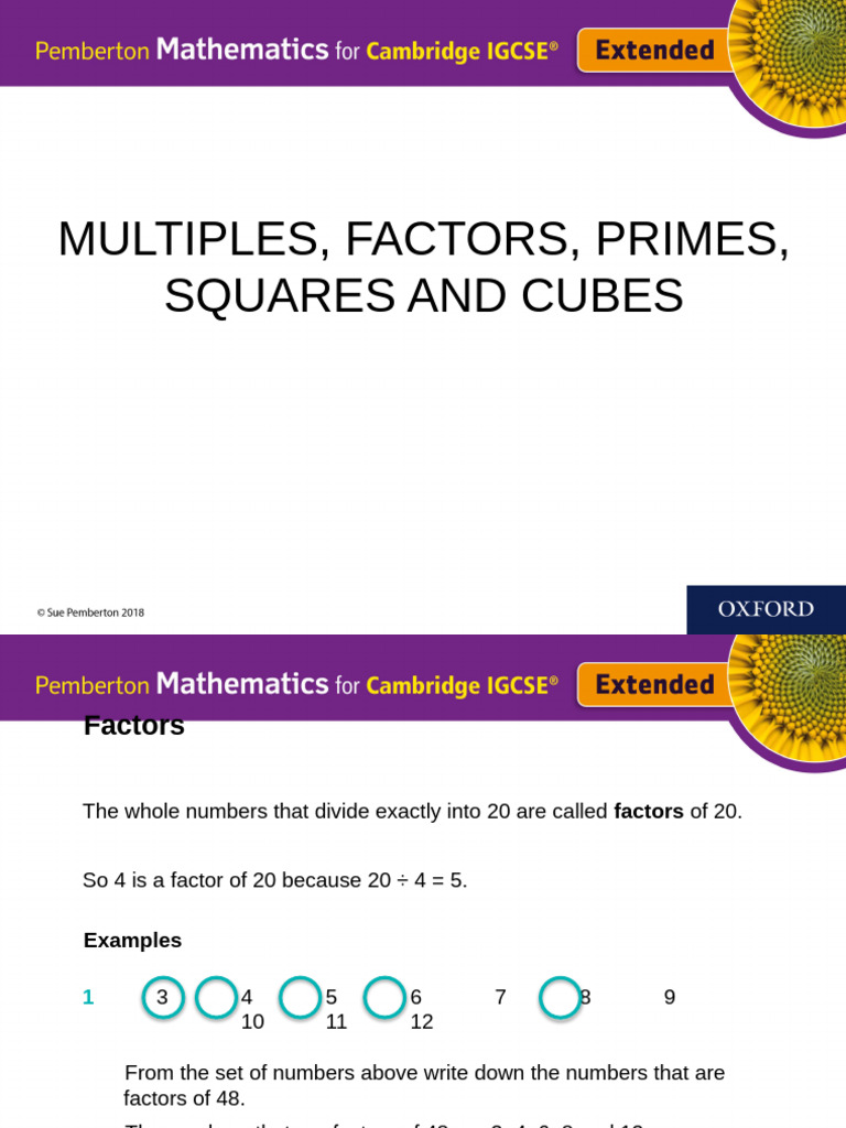 1.4 Multiples, Factors, Primes, Squares and Cubes | PDF | Mathematics ...