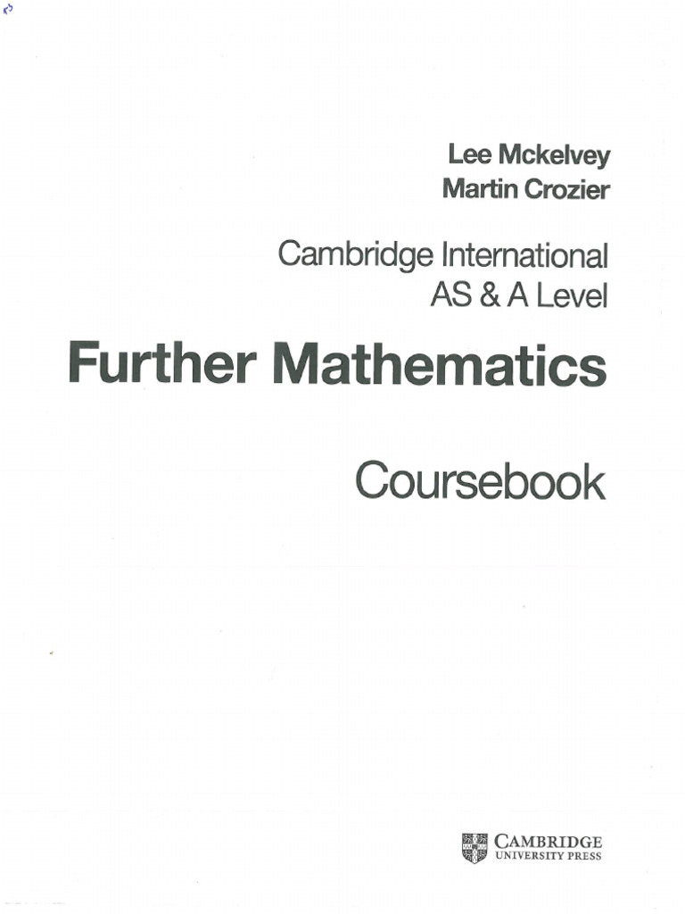 CAIE A Level Further Mathematics Coursebook 1 | PDF