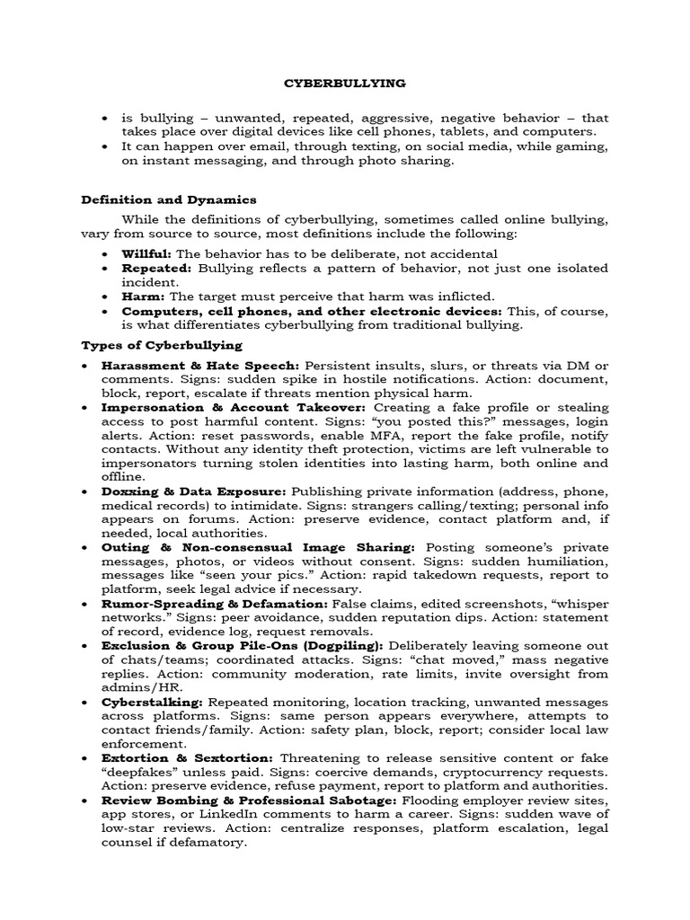 Cyberbullying | PDF | Cyberbullying | Bullying