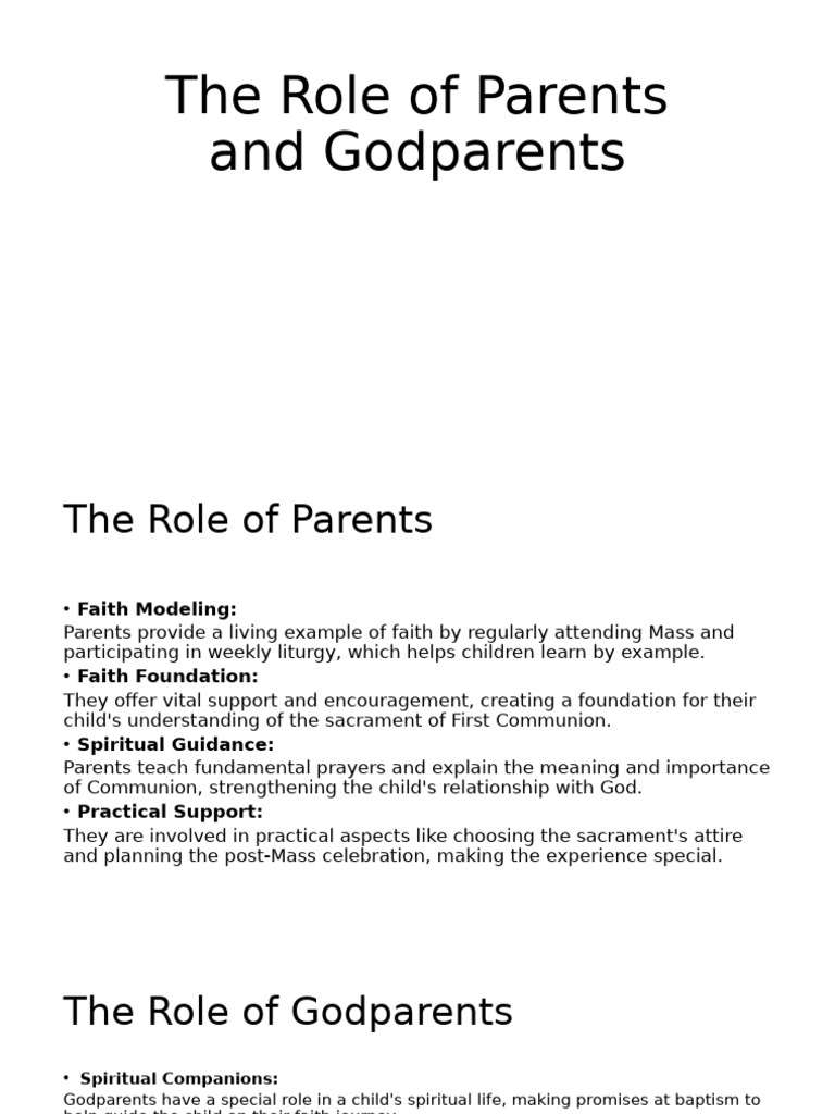 The Role of Parents and Godparents | PDF